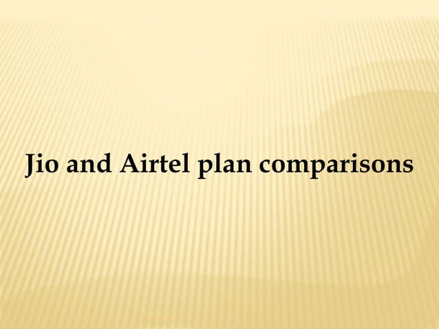 Specialization project on consumer prefrence between jio and airtel | PPTX