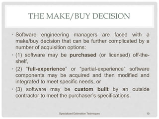 Specialized estimation tech | PPTX