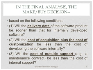 Specialized estimation tech | PPTX