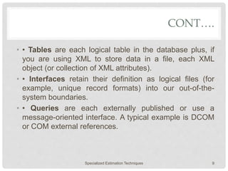 Specialized estimation tech | PPTX