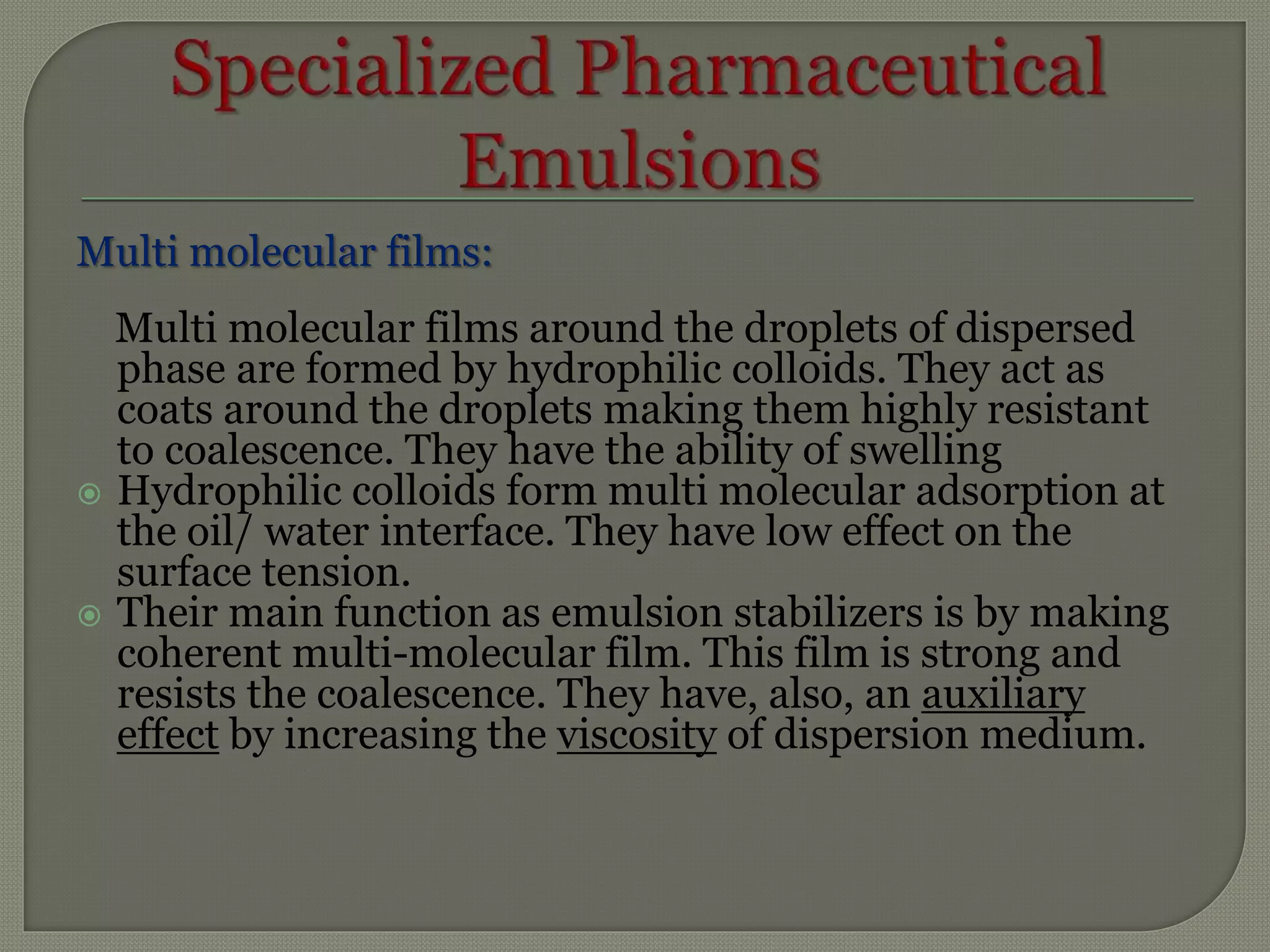 Specialized pharmaceutical emulsions | PPTX