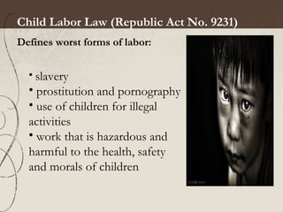 Special laws on children 8353, 9262, 9231, 7877, 7610, 920 | PPT