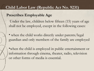 Special laws on children 8353, 9262, 9231, 7877, 7610, 920 | PPT