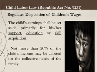 Special laws on children 8353, 9262, 9231, 7877, 7610, 920 | PPT