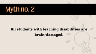Special Learning Disabilities - Definition, Types, Myths and Facts | PDF