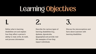Special Learning Disabilities - Definition, Types, Myths and Facts | PDF