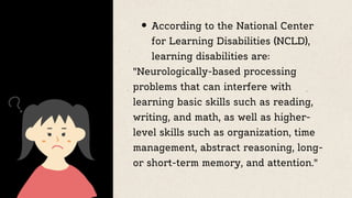 Special Learning Disabilities - Definition, Types, Myths and Facts | PPT
