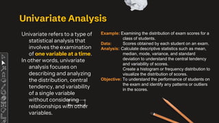 Application of Univariate, Bivariate and Multivariate Variables in ...
