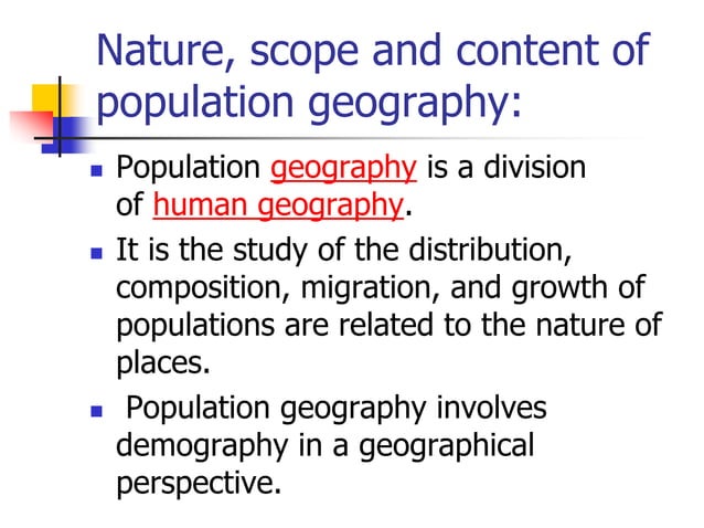 Population Geography | PDF