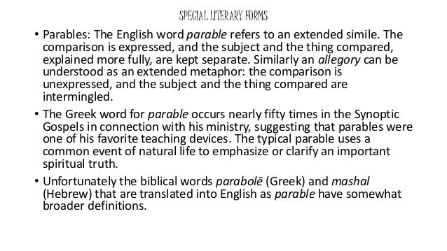 Special literary forms