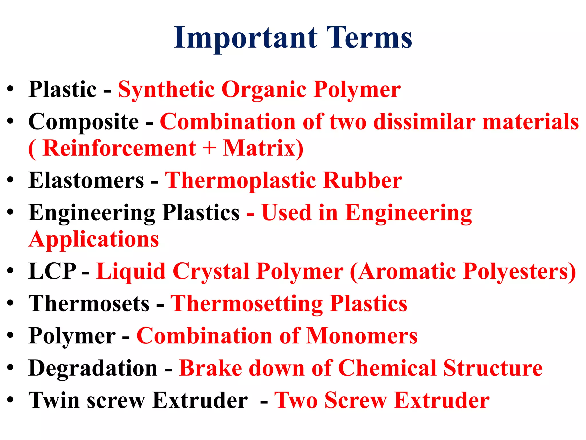 Special Machines Unit 1 PPT - Manufacturing of Plastic Components and ...