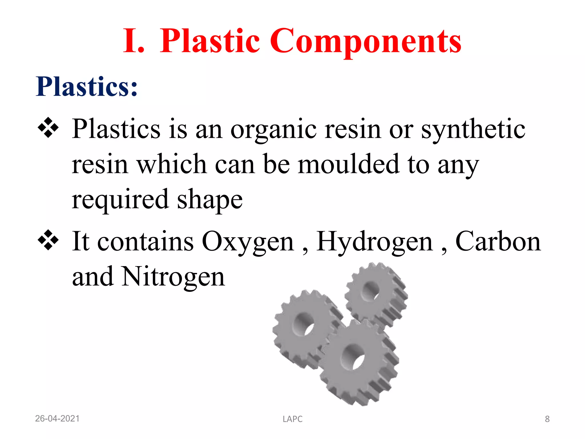 Special Machines Unit 1 PPT - Manufacturing of Plastic Components and ...