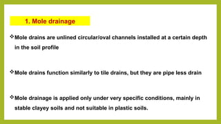 Special methods of Subsurface Drainage methods | PPT