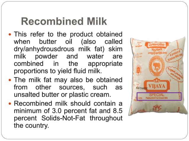 special milk- toned, humanized,fortified, reconstituted and flavoured ...