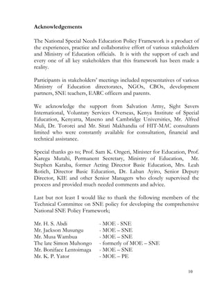 Special needs education policy framework 2009 - Kenya | PDF