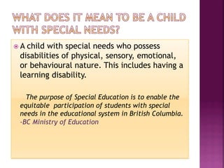 Special needs education powerpoint educ100 | PDF