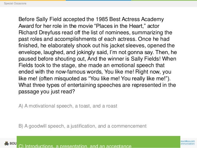 Special Occasion Speech Examples