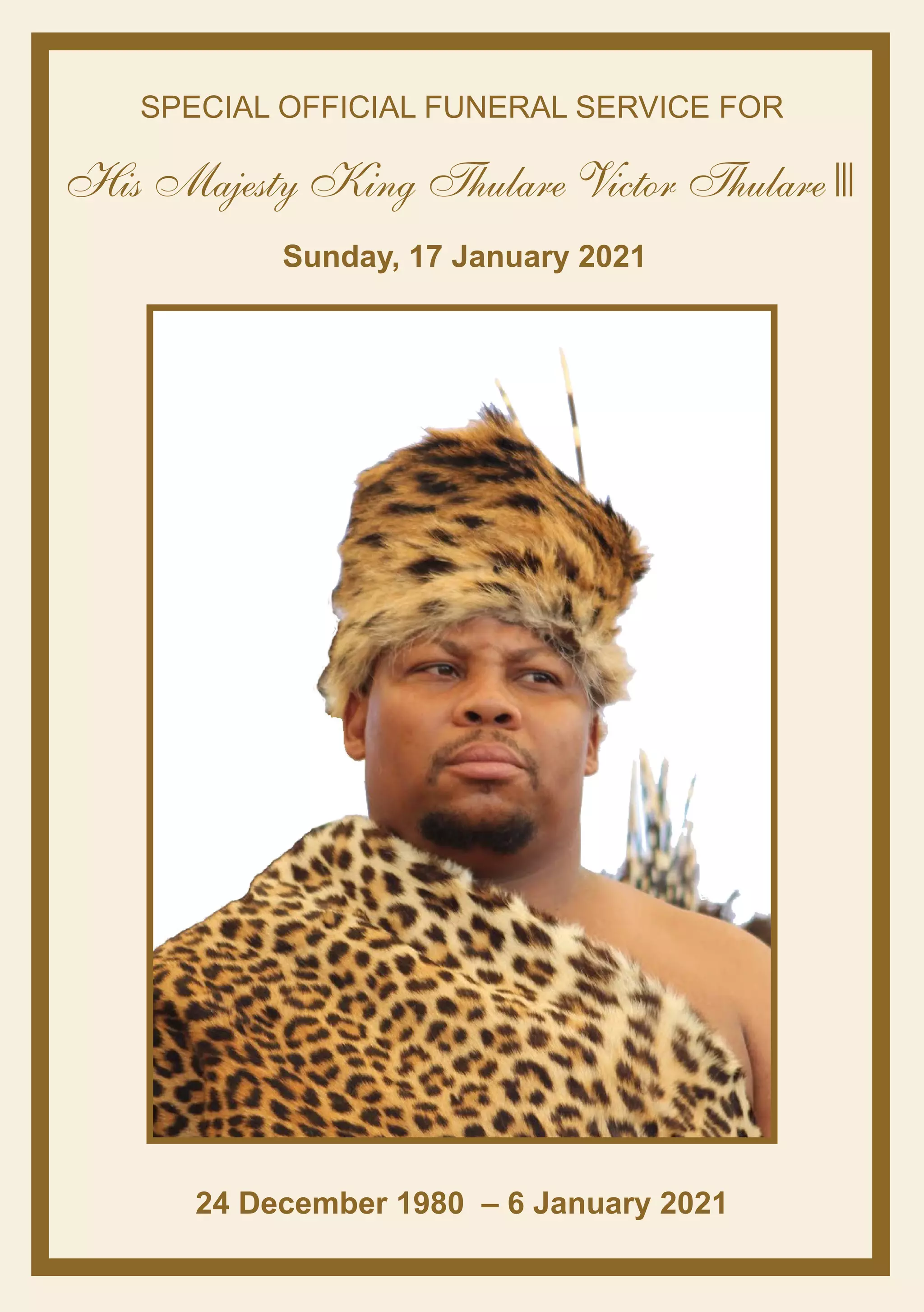 Special official funeral hrh thulare iii | PDF