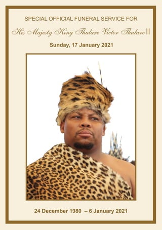 Special official funeral hrh thulare iii | PDF