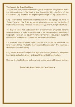 Special official funeral hrh thulare iii | PDF