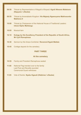 Special official funeral hrh thulare iii | PDF