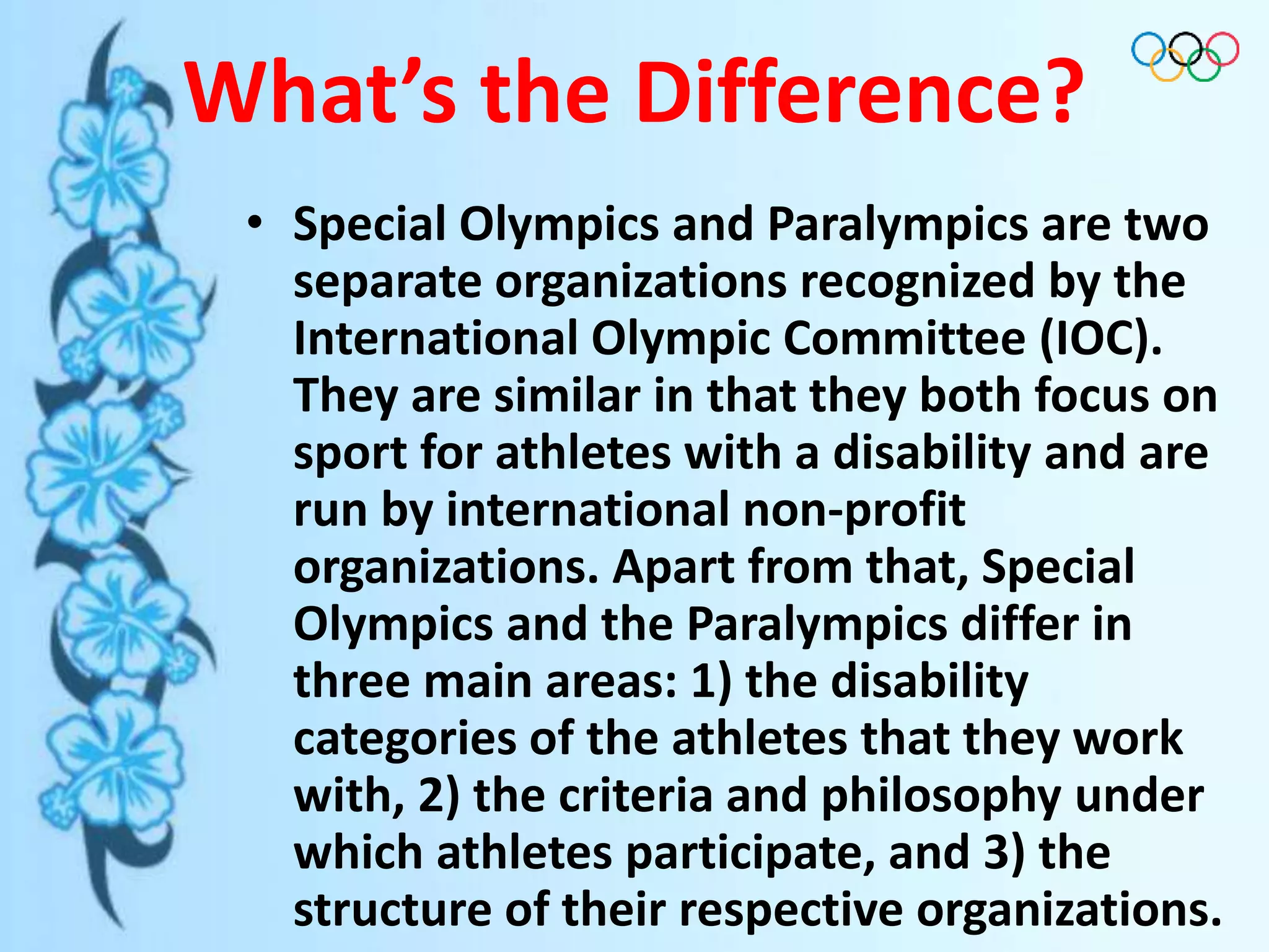 Special olympics & paralympics | PPTX