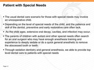 Special patient for local anesthesia | PPTX