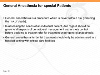 Special patient for local anesthesia | PPTX