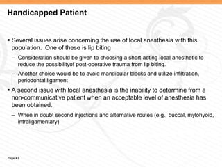 Special patient for local anesthesia | PPTX