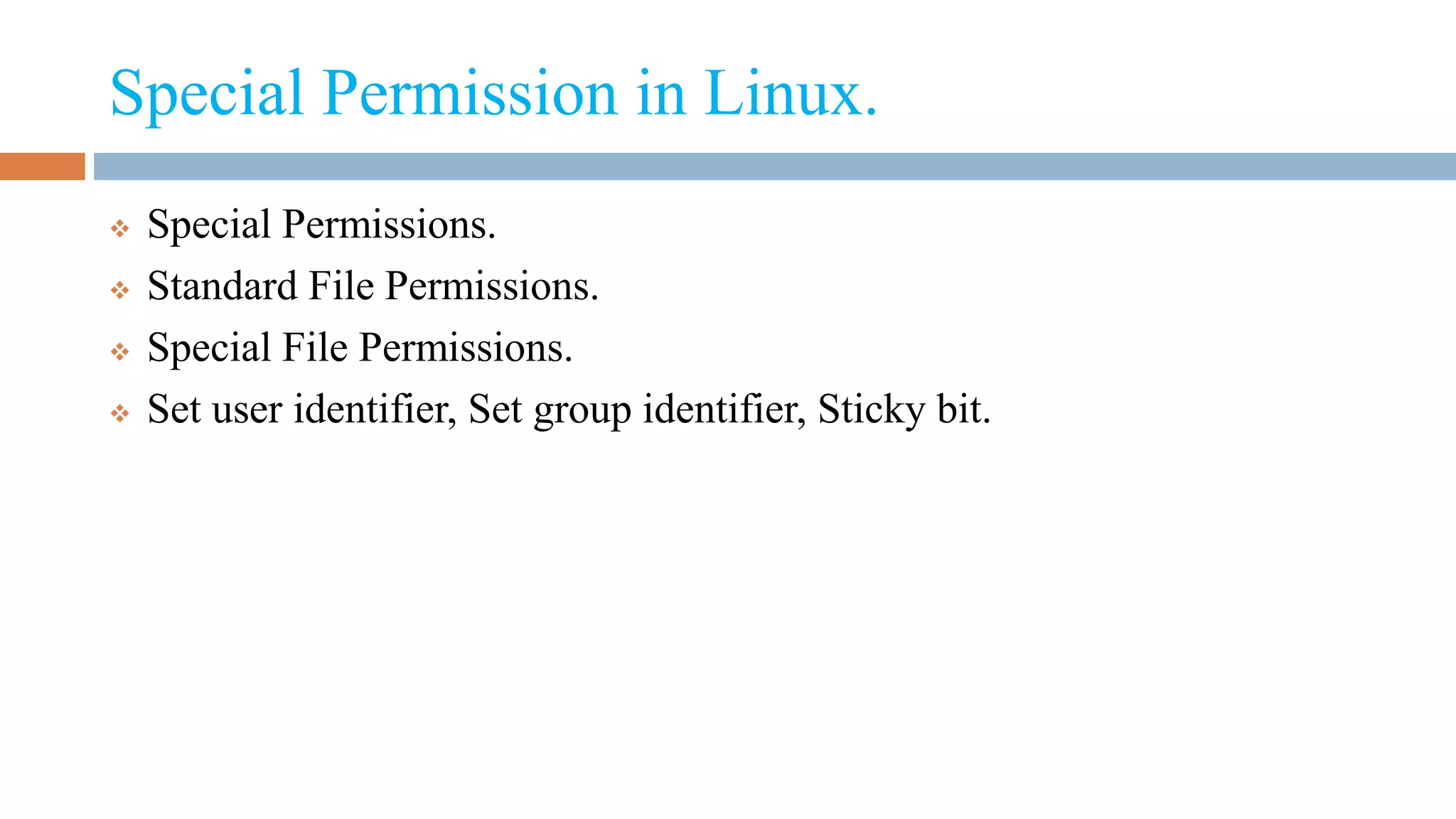 Special permission in linux. | PPT
