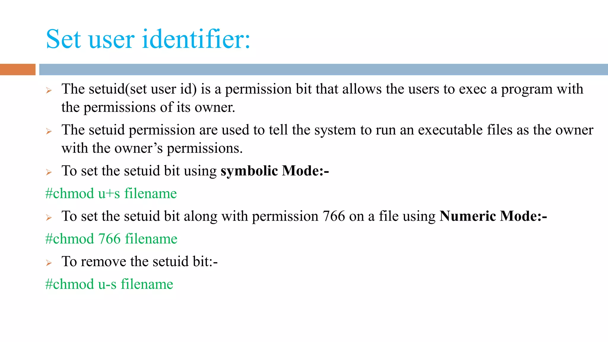 Special permission in linux. | PPT