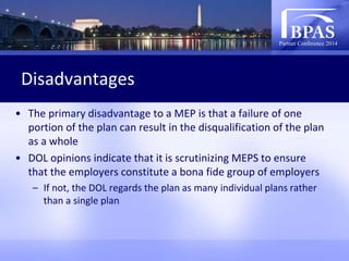 Exploring Special Plan Types (ESOP, kSOP, MEP, MET) | PPT