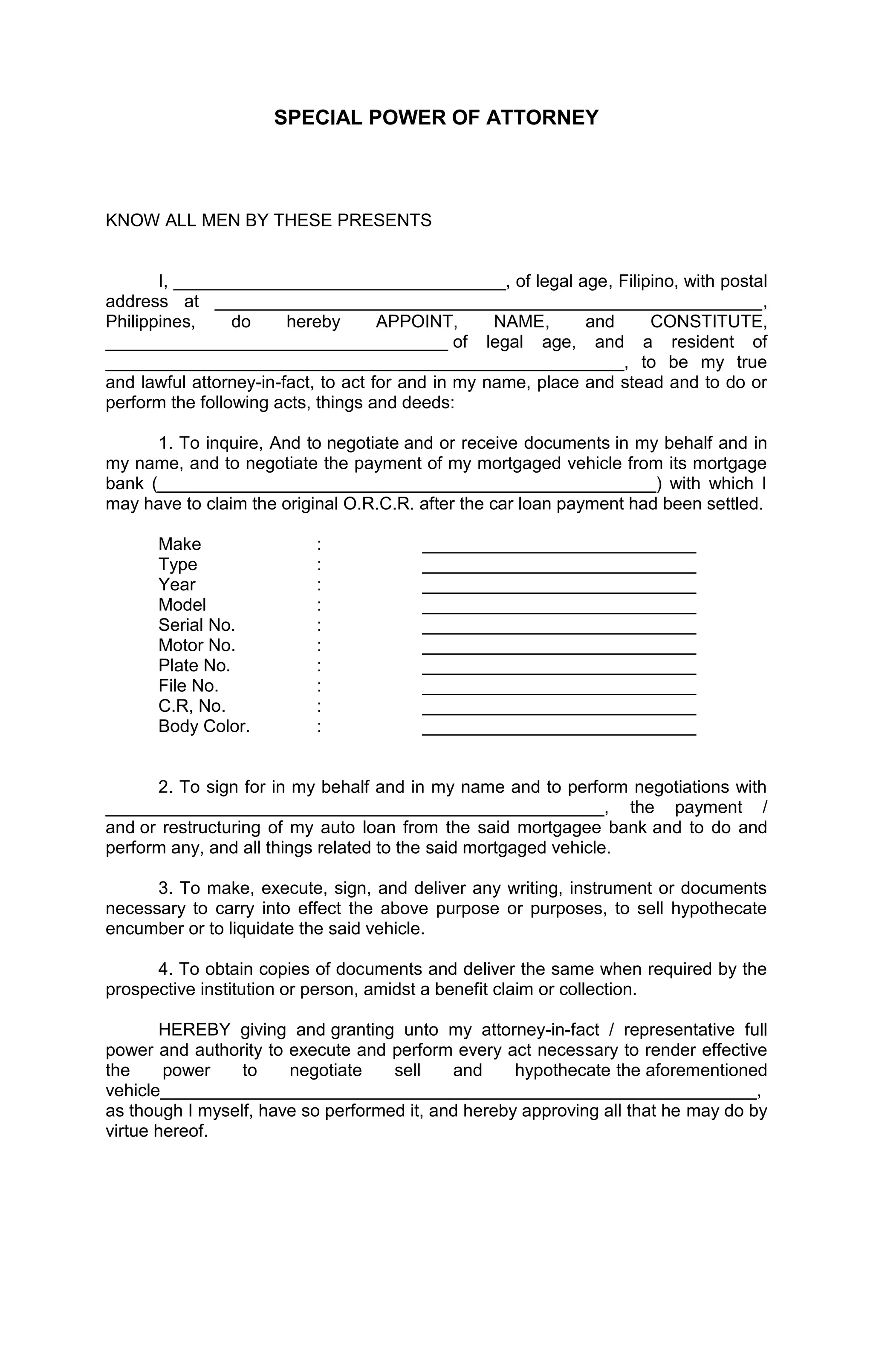 Special power of attorney | PDF