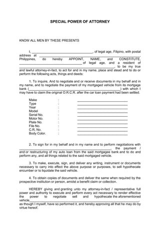 Special power of attorney | PDF