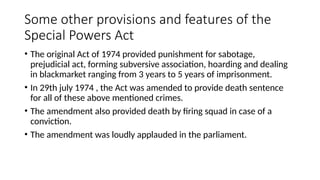 Special Powers Act of 1974 explained in the context of bangladesh | PPTX