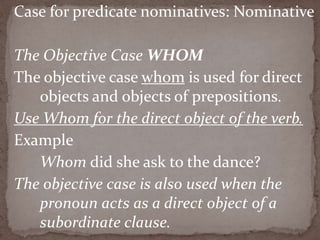 Special problems with pronouns | PPTX