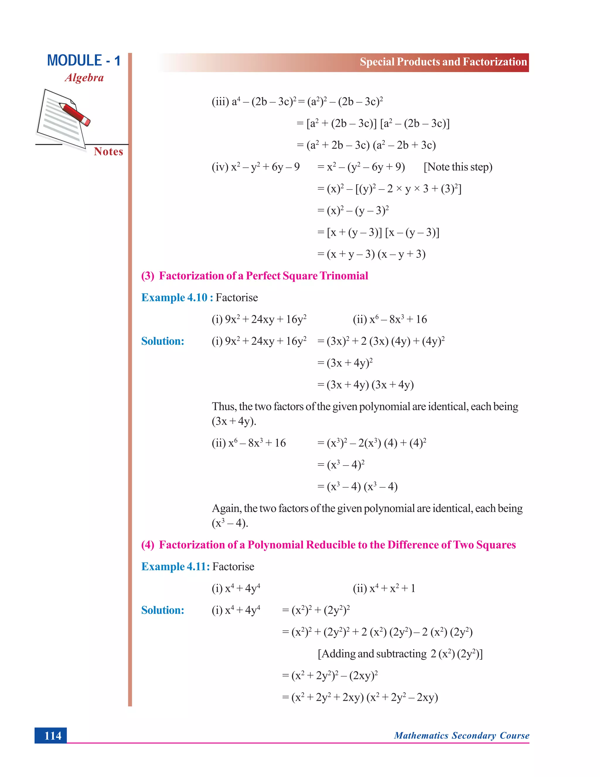 Special products and factorization / algebra | PDF | Physics | Science