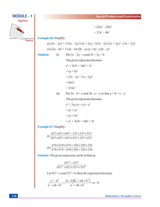 Special products and factorization / algebra | PDF | Physics | Science