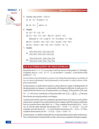 Special products and factorization / algebra | PDF | Physics | Science