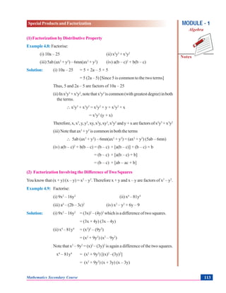 Special products and factorization / algebra | PDF | Physics | Science