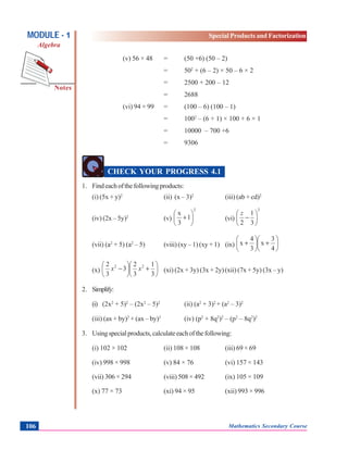 Special products and factorization / algebra | PDF | Physics | Science