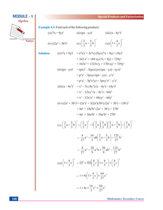 Special products and factorization / algebra | PDF | Physics | Science