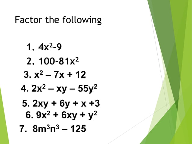 Special Products and Factors.pptx | Computing | Technology & Computing