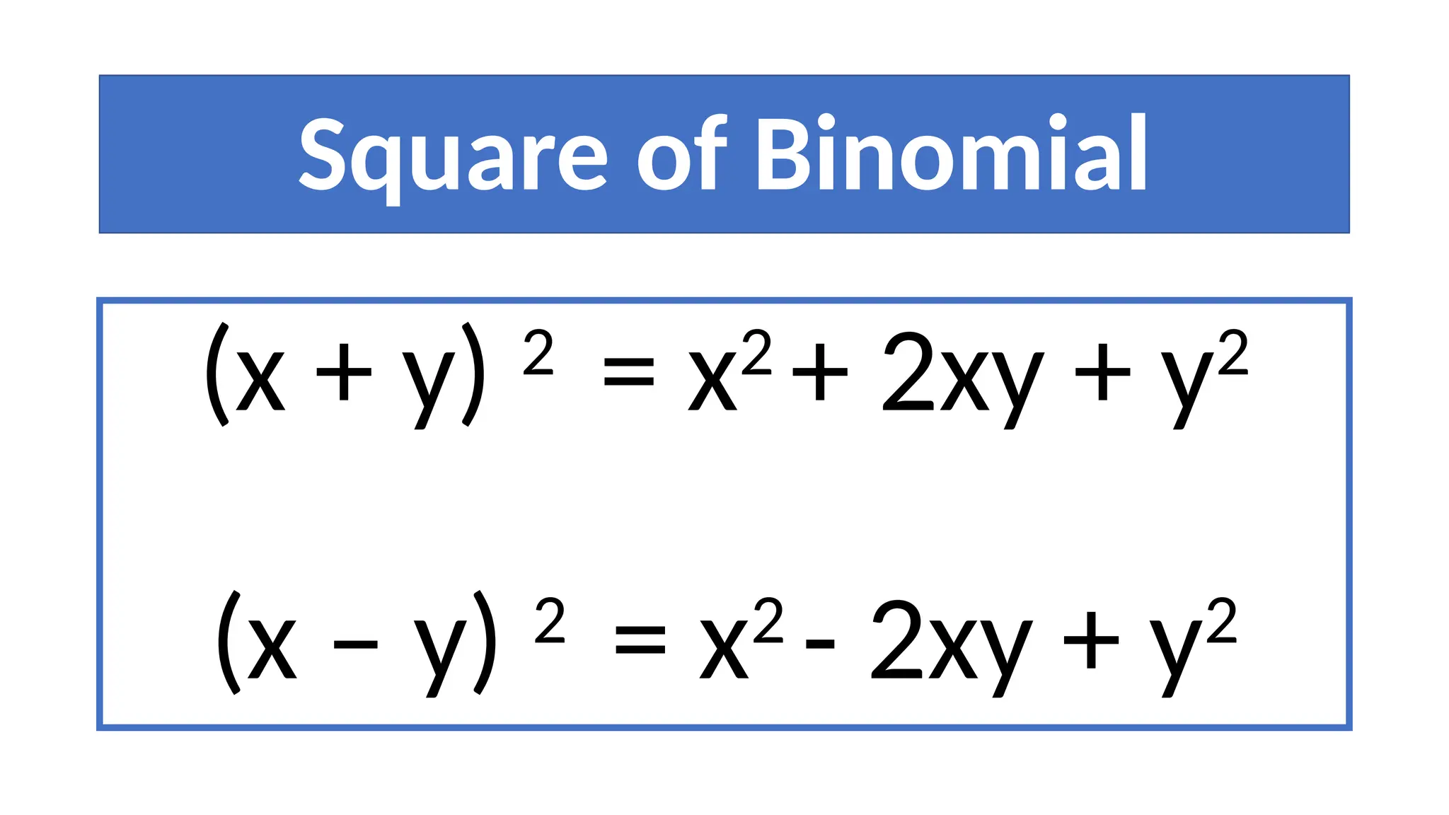 Special Product Square Of Binomial And Trinomial Pptx