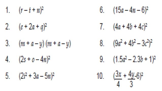 Special Product (Square of Binomial and trinomial).pptx