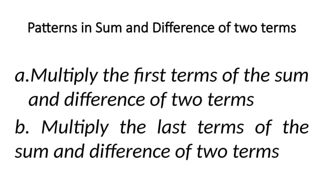 Special Product Square Of Binomial And Trinomial Pptx