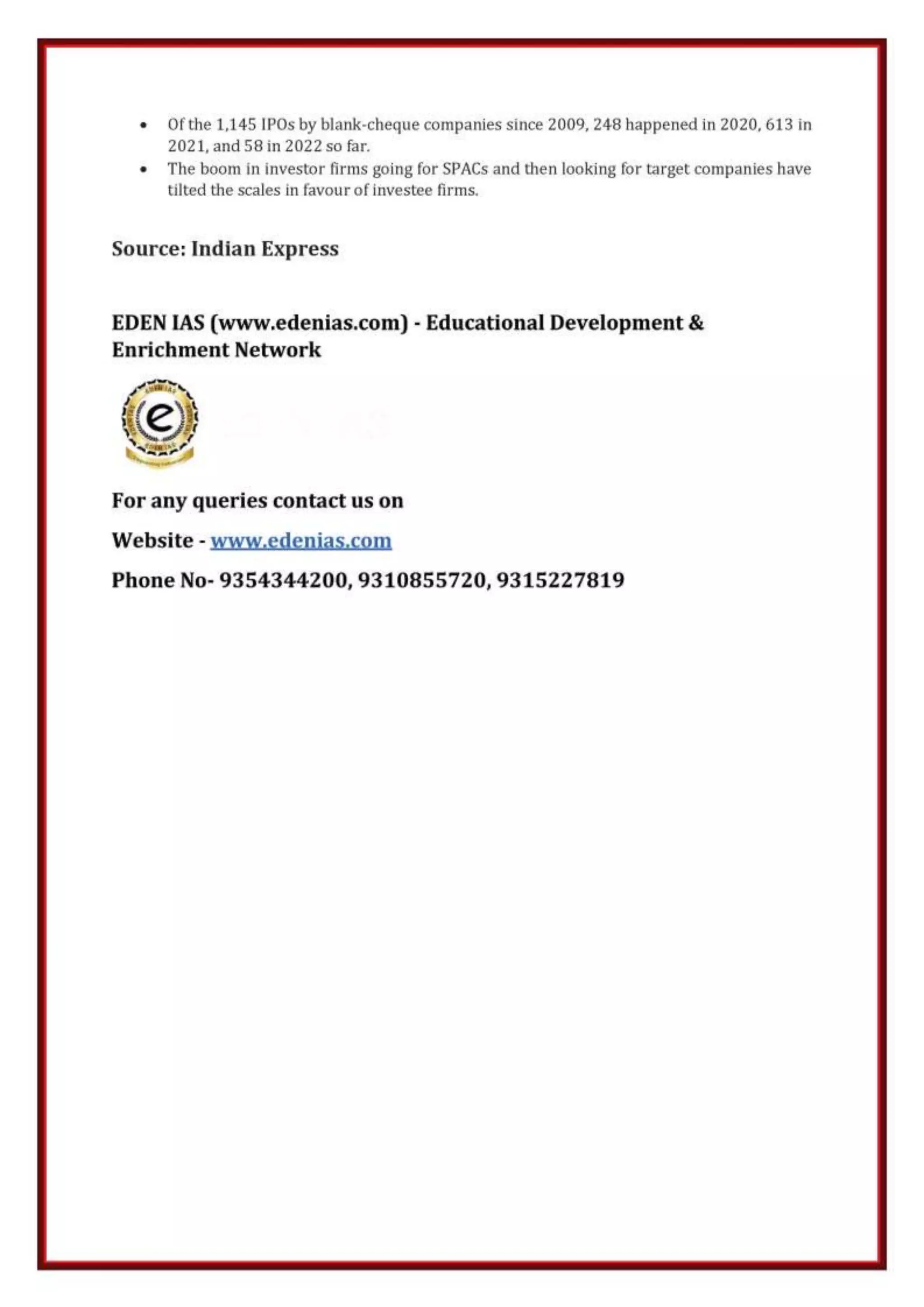 SPECIAL PURPOSE ACQUISITION COMPANIES | PPT