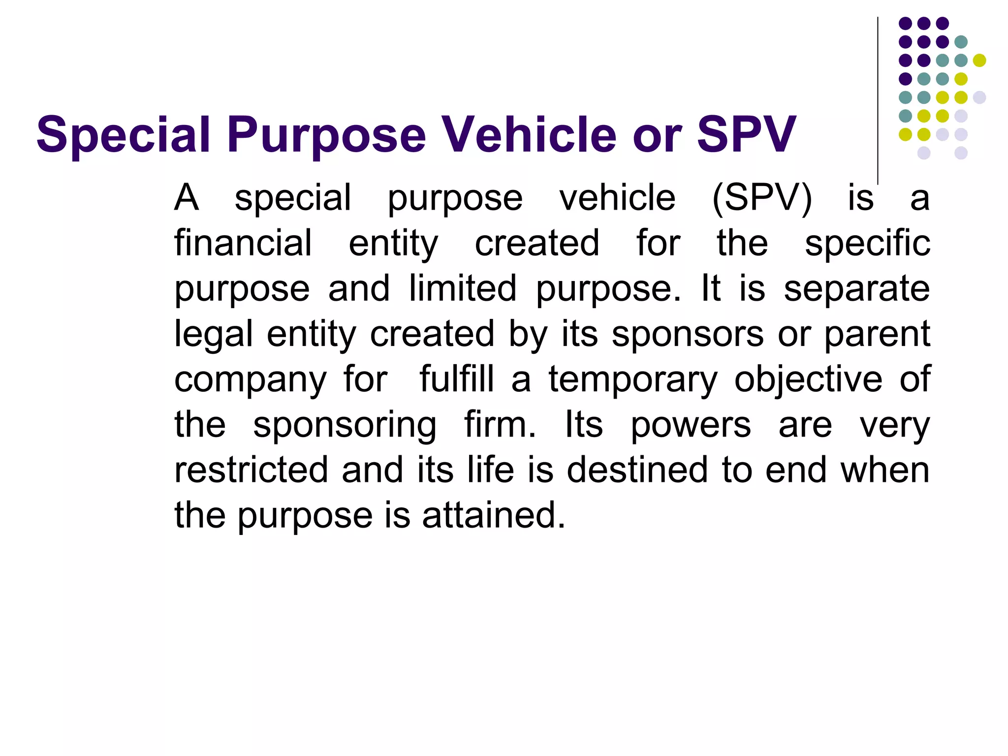 Special purpose vehicle (spv) | PPTX