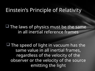 Special Relativity theory of Einstein... | PPTX | Physics | Science