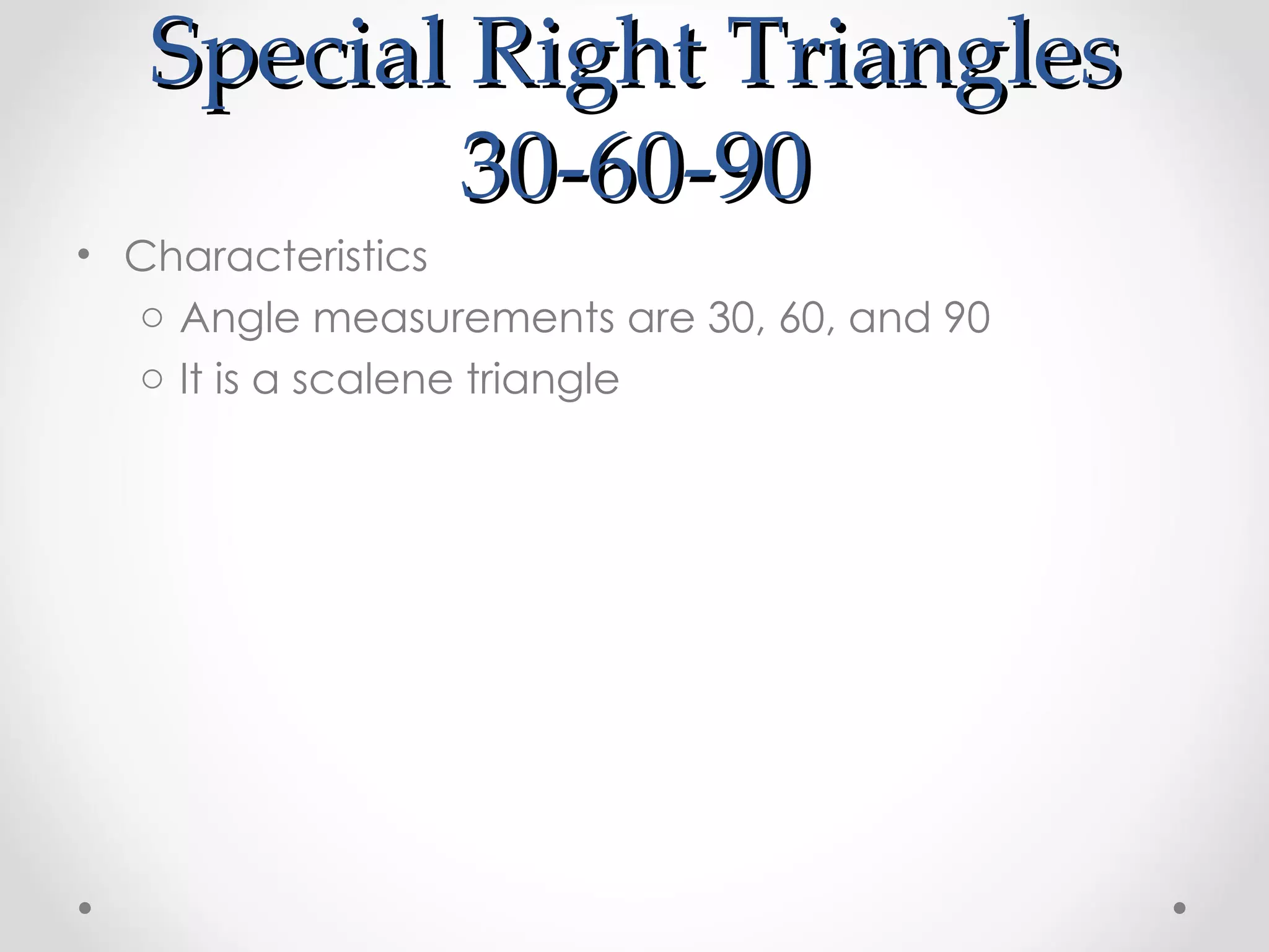 Special right triangle lesson | PPT